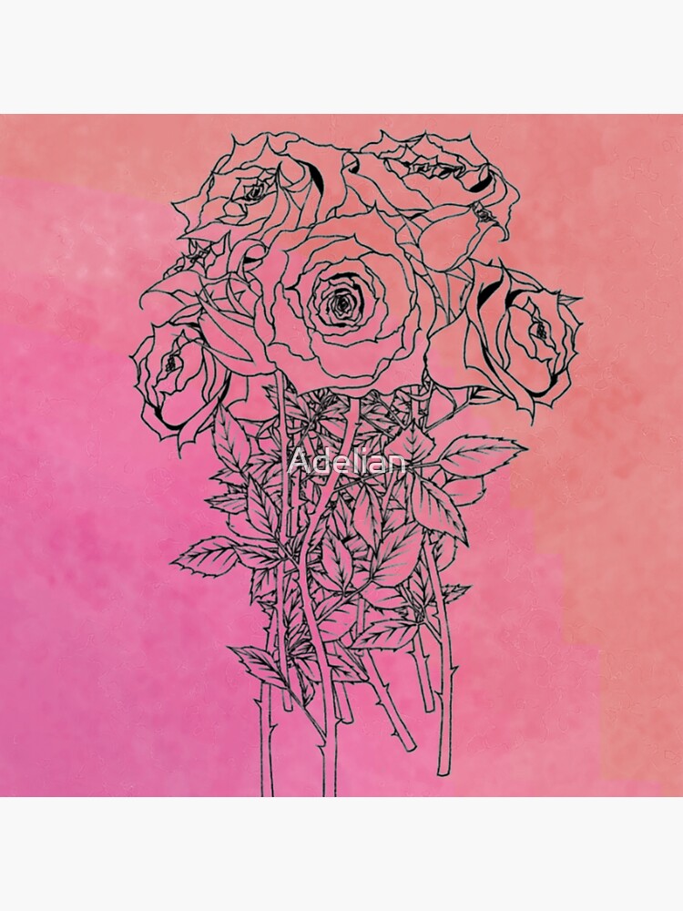 "roses with a watercolor gradient background " Sticker for Sale by ...