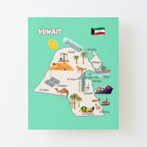 "Kuwait map Landmarks tourist attractions with names of the major ...