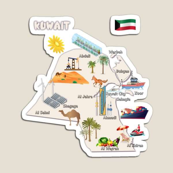 "Kuwait map Landmarks tourist attractions with names of the major ...