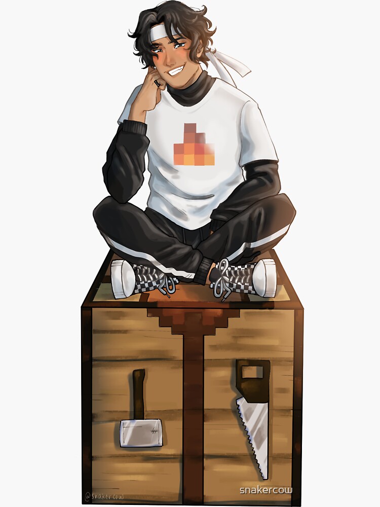 "Sapnap + Crafting Table" Sticker for Sale by snakercow | Redbubble