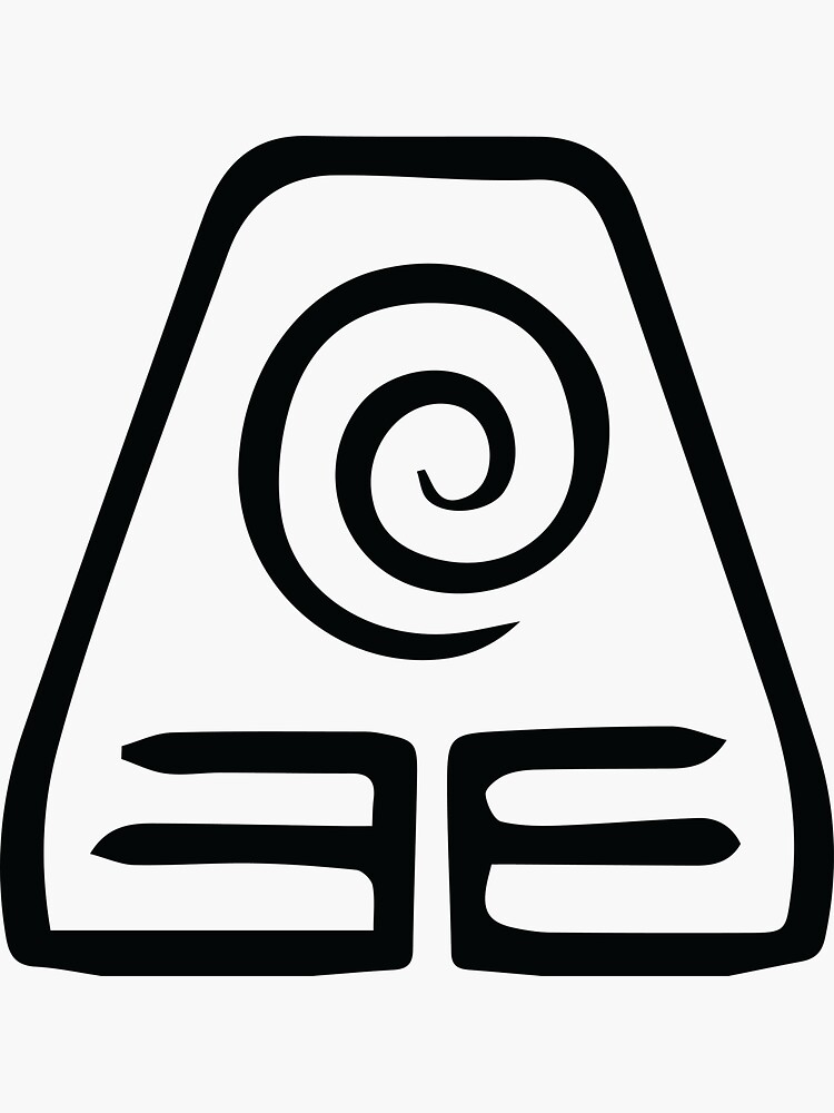 "Earthbending Symbol (black)" Sticker for Sale by hopperograss | Redbubble