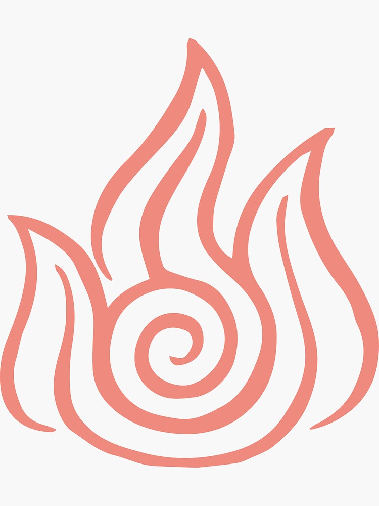 "Firebending Symbol (light)" Sticker by hopperograss | Redbubble