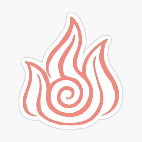 "Firebending Symbol (light)" Sticker by hopperograss | Redbubble