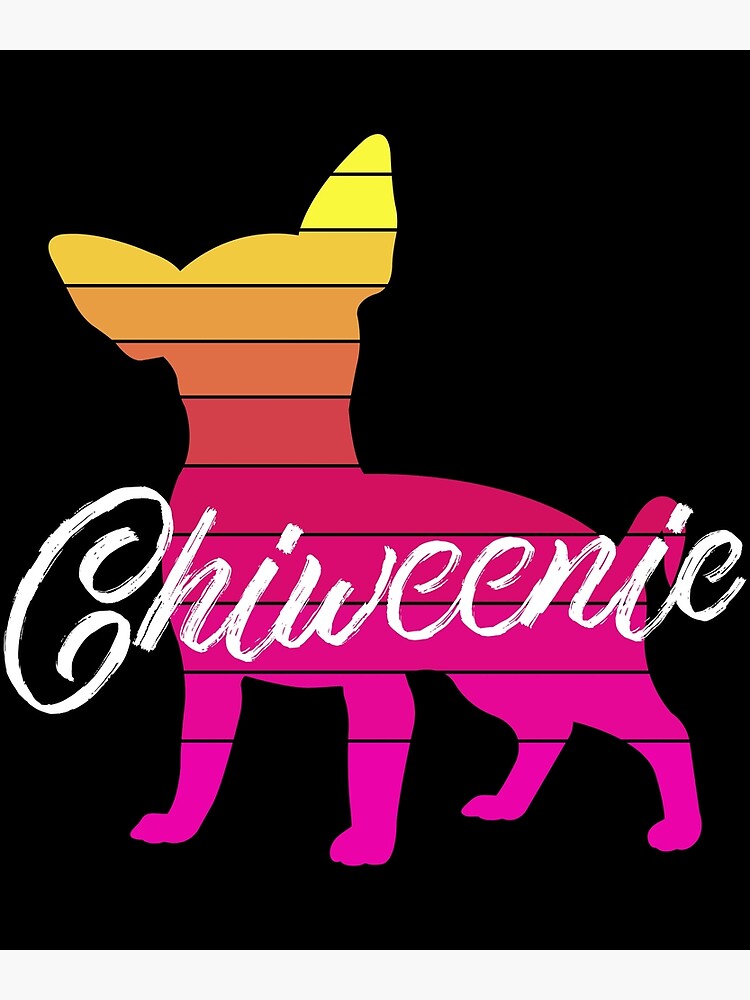 Póster «Lindo diseño retro de regalo de silueta de Chiweenie para ...