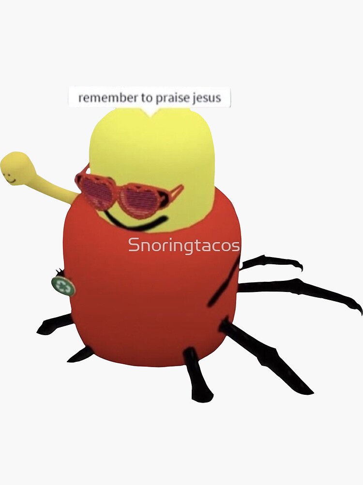 "Roblox spider meme" Sticker for Sale by Snoringtacos | Redbubble