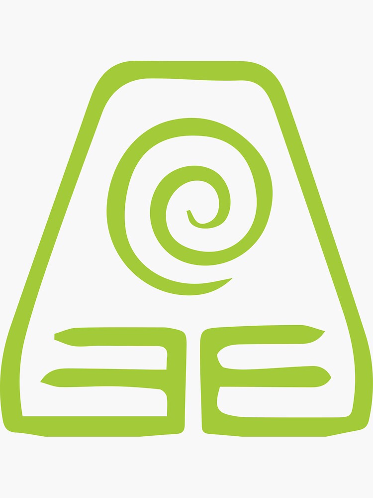 "Earthbending Symbol (light)" Sticker for Sale by hopperograss | Redbubble