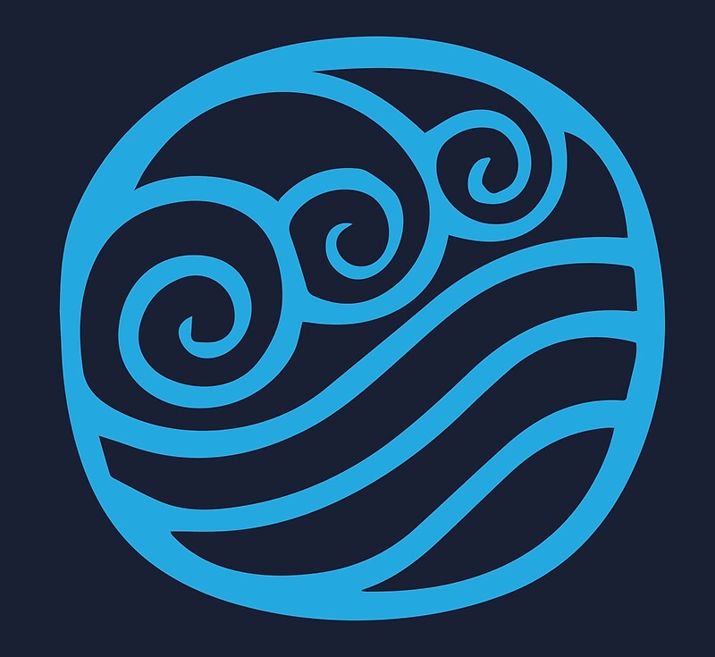 "Waterbending Symbol (light)" by hopperograss | Redbubble
