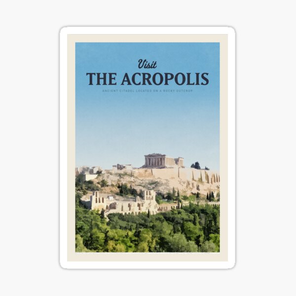 "Visit The Acropolis " Sticker by CallumGardiner | Redbubble