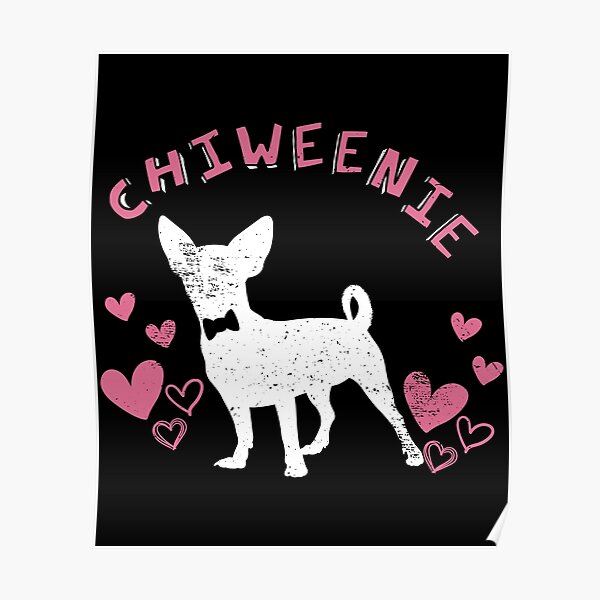 Póster «Lindo diseño retro de regalo de silueta de Chiweenie para ...