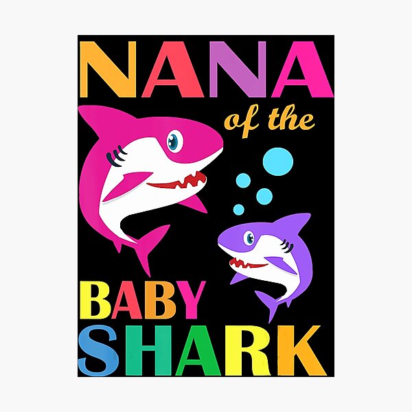 Lámina fotográfica «Nana Of The Baby Shark Birthday Nana Shark Día de ...