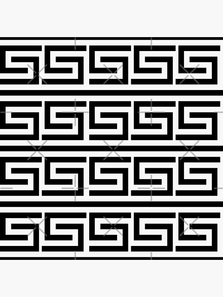 "Greek Key Pattern Black and White" Sticker for Sale by Pattern-Queen ...
