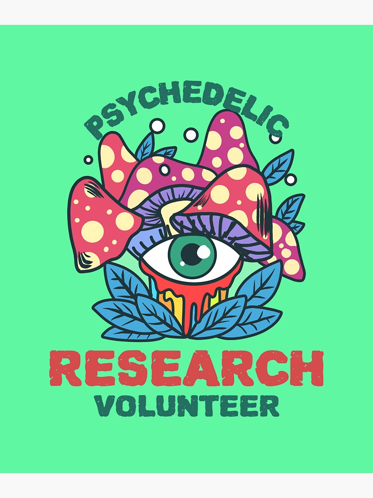 "Psychedelic Research Volunteer" Sticker by AladdinMktgs | Redbubble