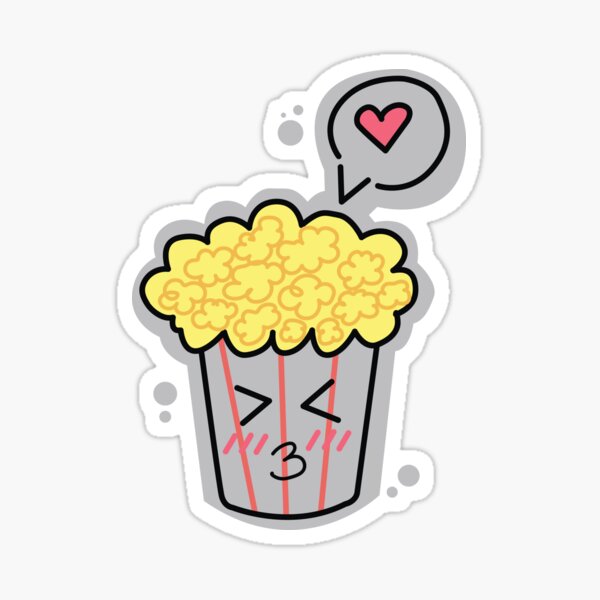 "Cute Popcorn" Sticker for Sale by DoodlesofThei | Redbubble