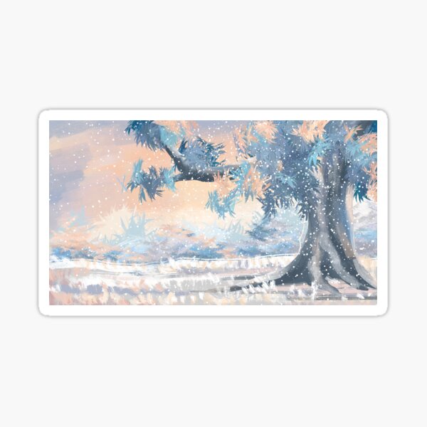 "Winter snow tree" Sticker for Sale by Asura-Designs | Redbubble