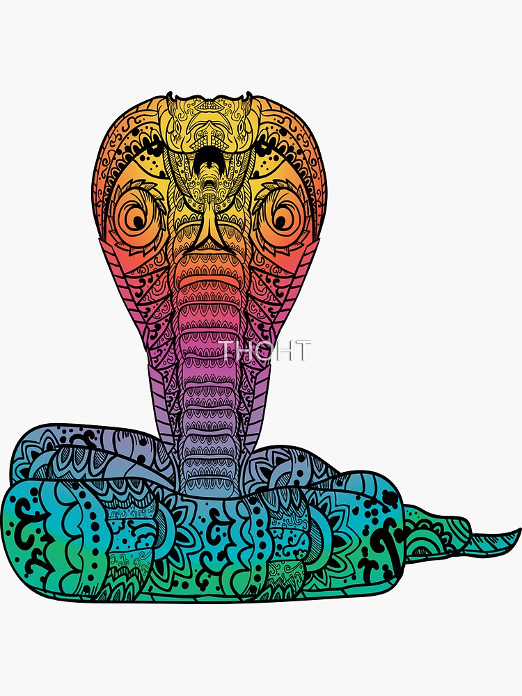 " Cobra Mandala color " Sticker by THOHT | Redbubble