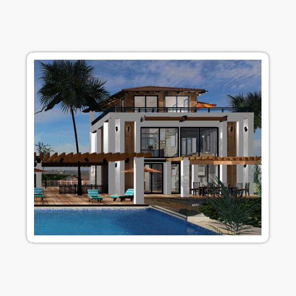 "Pool villa" Sticker by Architekturfoto | Redbubble