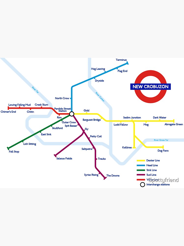 "New Crobuzon Train Map - Perdido Street Station" Sticker for Sale by ...