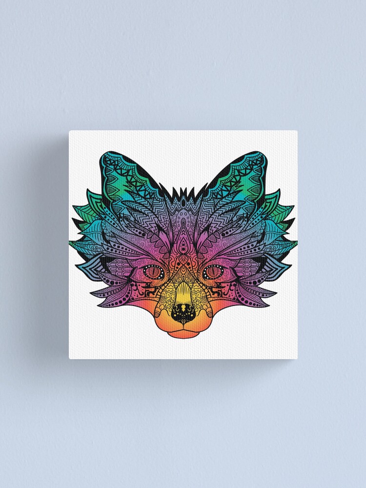 "Fox Mandala color" Canvas Print by THOHT | Redbubble