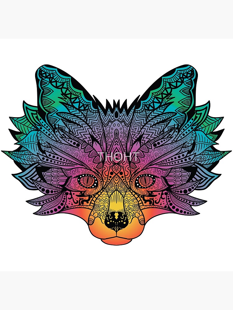 "Fox Mandala color" Canvas Print by THOHT | Redbubble