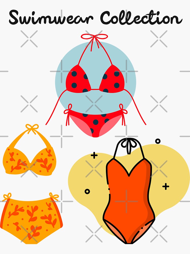 "Swimwear Collection- Swimming costume- Swim Suit" Sticker by EvaWolf ...