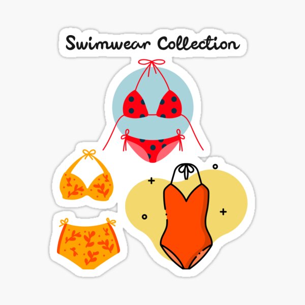 "Swimwear Collection- Swimming costume- Swim Suit" Sticker by EvaWolf ...