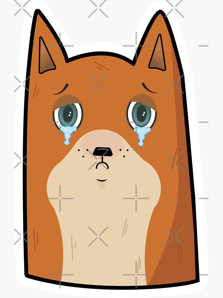 "Cute sad fox" Sticker for Sale by YuliaLark | Redbubble