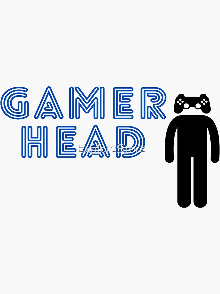 "Gamer head" Sticker for Sale by ExploreStore | Redbubble