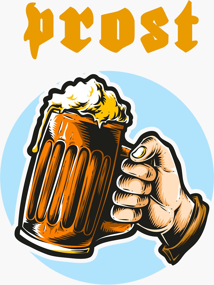 "Bottom up! Beer, beer garden, Oktoberfest, Germany" Sticker by ...