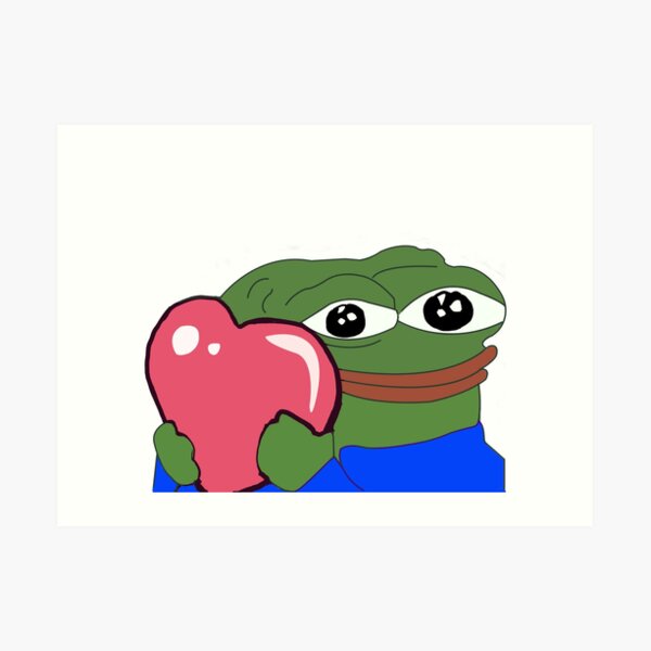 "Peepo Heart Pepe Love" Art Print for Sale by Thundersome | Redbubble