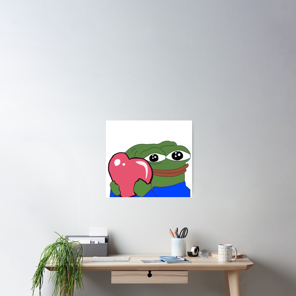 "Peepo Heart Pepe Love" Poster for Sale by Thundersome | Redbubble