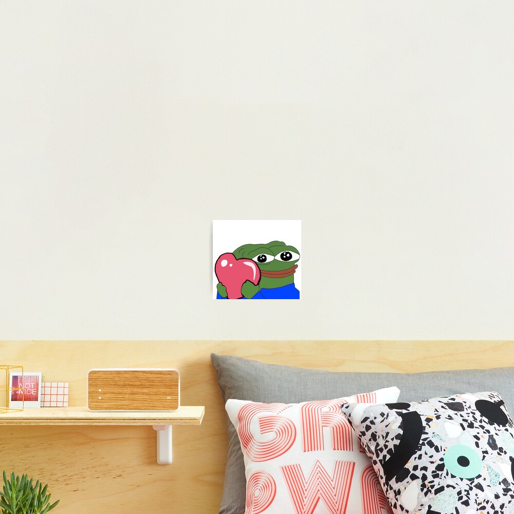 "Peepo Heart Pepe Love" Photographic Print for Sale by Thundersome | Redbubble