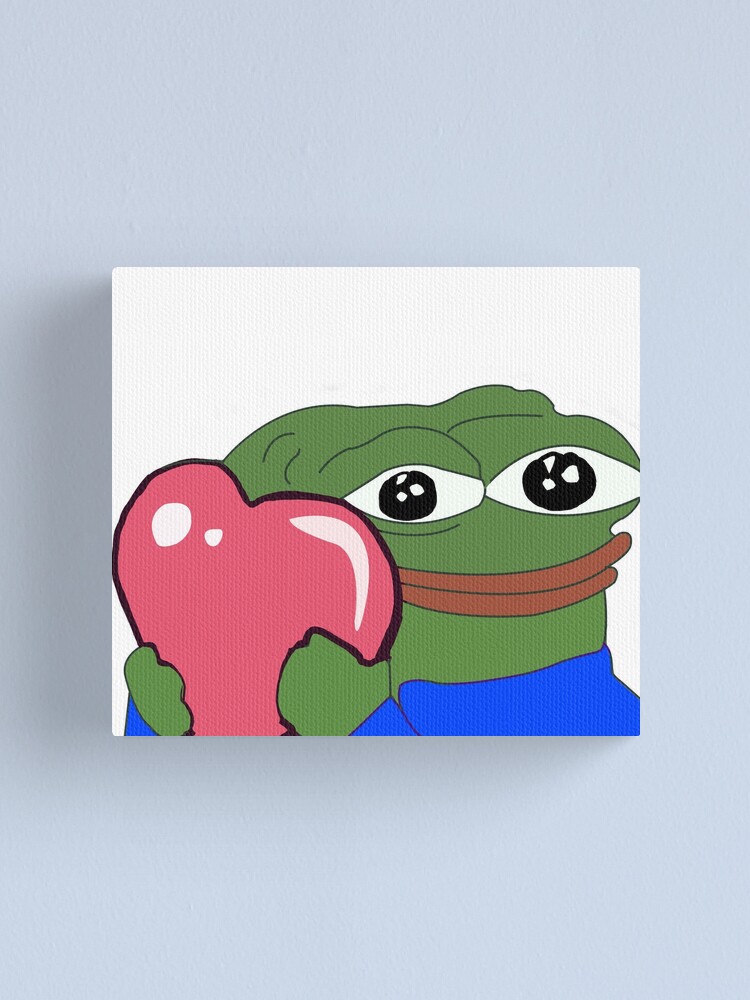 "Peepo Heart Pepe Love" Canvas Print for Sale by Thundersome | Redbubble