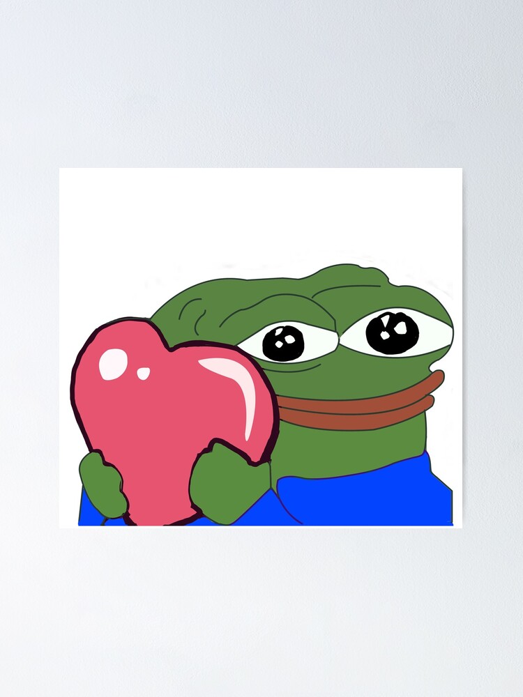"Peepo Heart Pepe Love" Poster for Sale by Thundersome | Redbubble