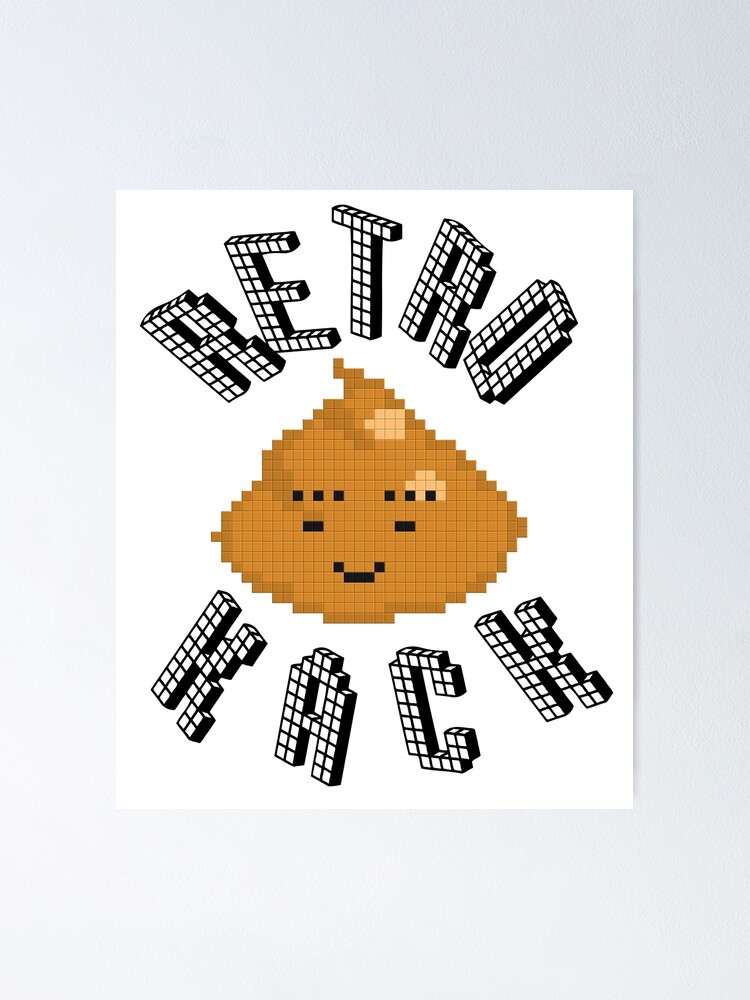 " Retro poop in a retro gamer gaming look for pixel fans" Poster by emm ...
