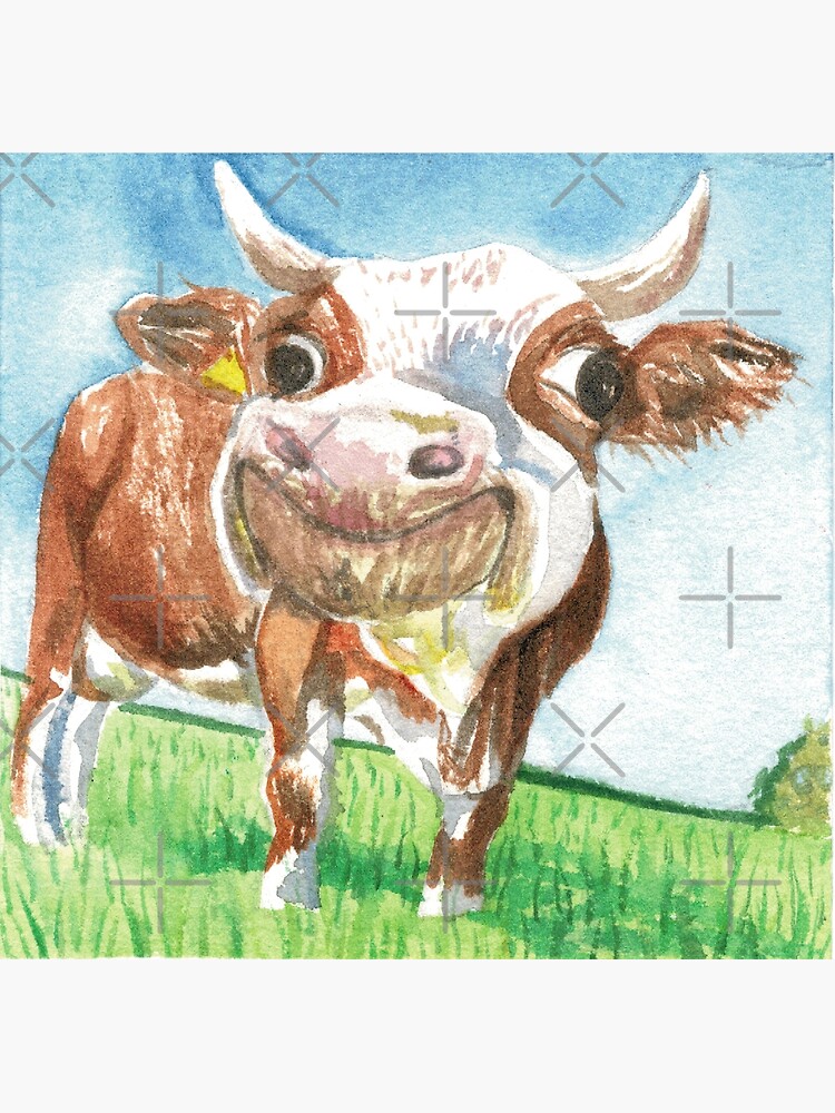"Goofy Cow" Poster by MeganWhiteArt | Redbubble