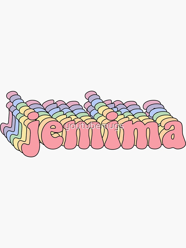 "jemima name sticker" Sticker for Sale by youtubemugs | Redbubble