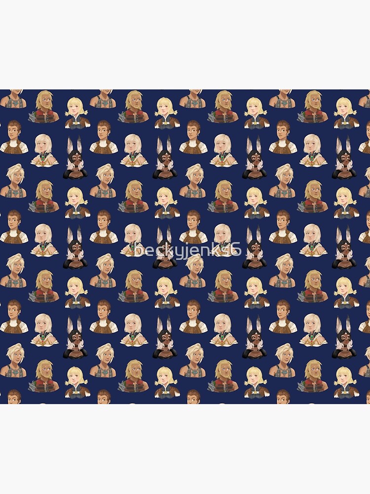 "Final Fantasy 12 Portrait Pattern (Blue)" Throw Blanket by beckyjenks6 ...