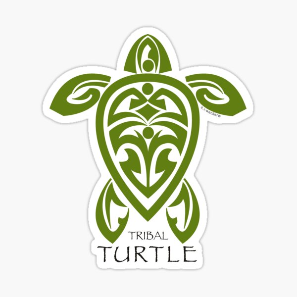 "Green Tribal Turtle" Sticker for Sale by srwdesign | Redbubble