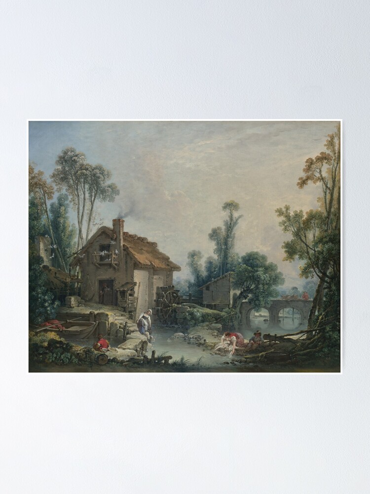 "Francois Boucher - Landscape With A Watermill" Poster for Sale by ...