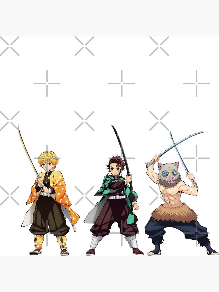 Póster «Zenitsu, Tanjiro, Inosouke Pack Stickers Demon Slayer» de ...