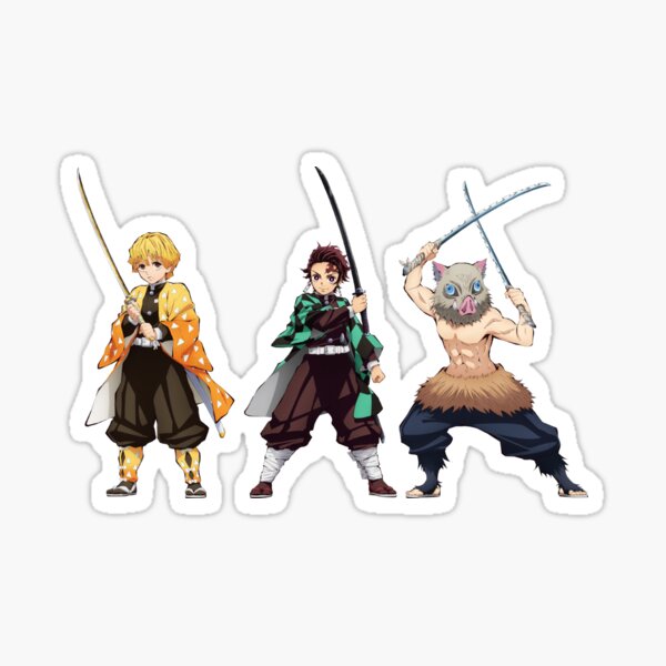 "Zenitsu,Tanjiro,Inosouke Pack Stickers Demon Slayer" Sticker by ...