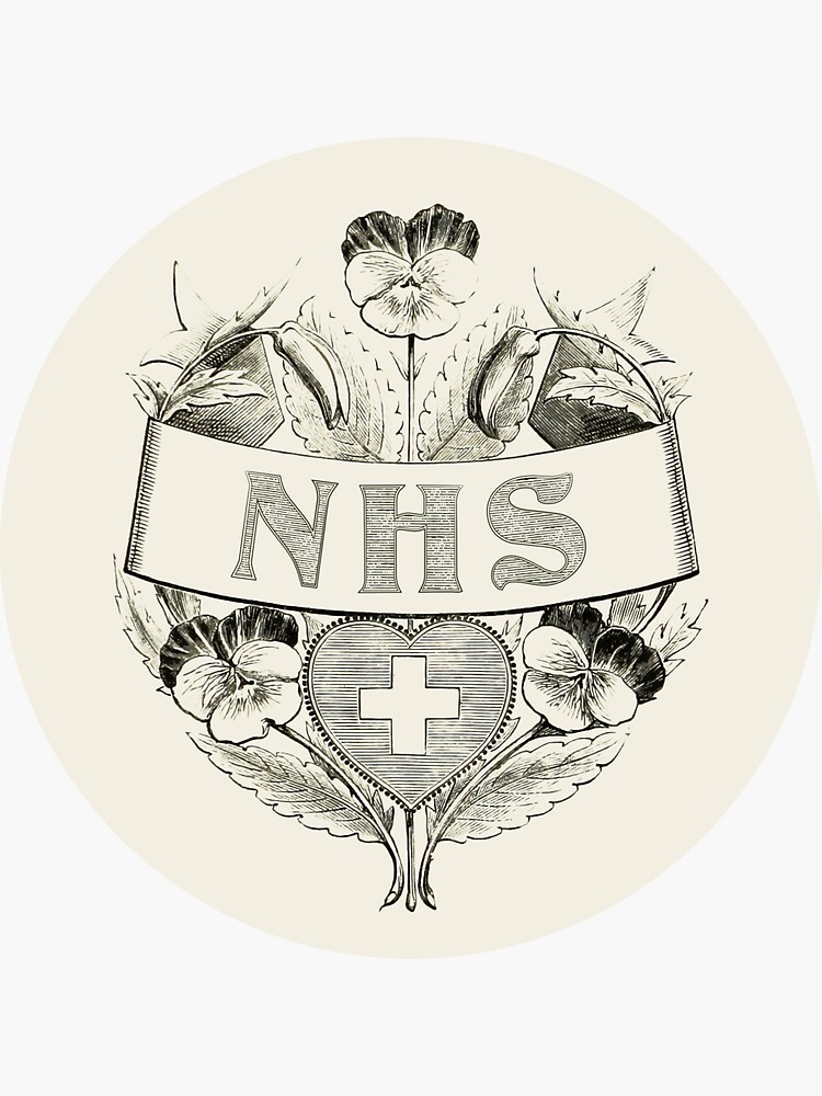 "NHS Charity Vintage Illustration" Sticker for Sale by tinypostcards ...
