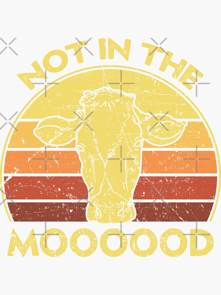 "Not In The Mood Cow" Sticker for Sale by sesa10 | Redbubble