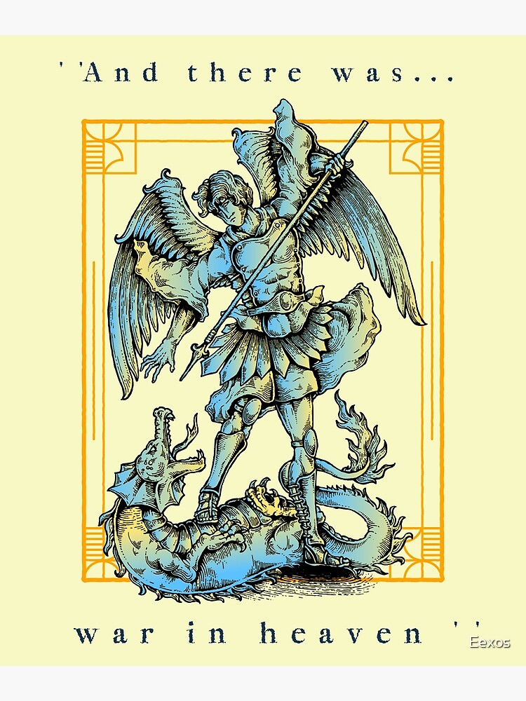 "Archangel Michael Slaying The Serpent" Art Print by Eexos | Redbubble
