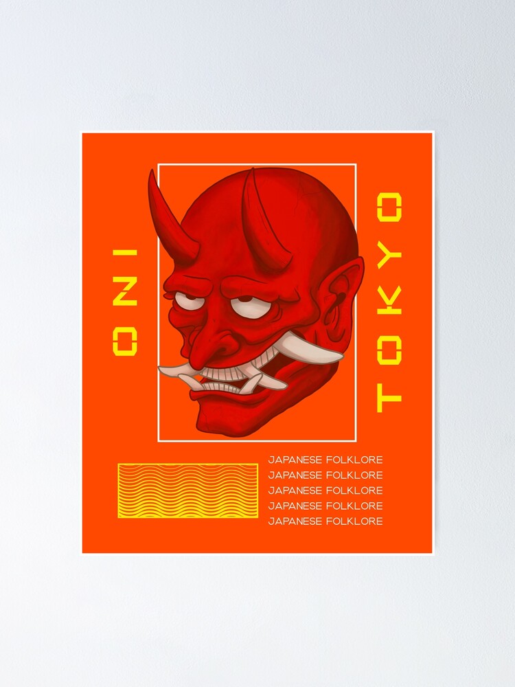 "Japanese folklore Red Oni" Poster for Sale by kcaandwu | Redbubble