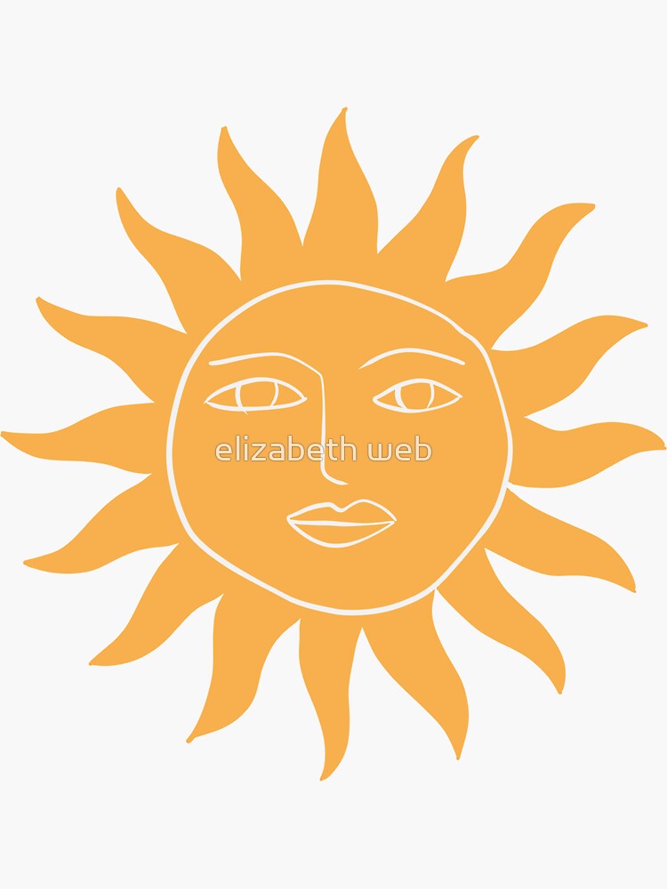 "simple aesthetic sun" Sticker by elizabethw97 | Redbubble