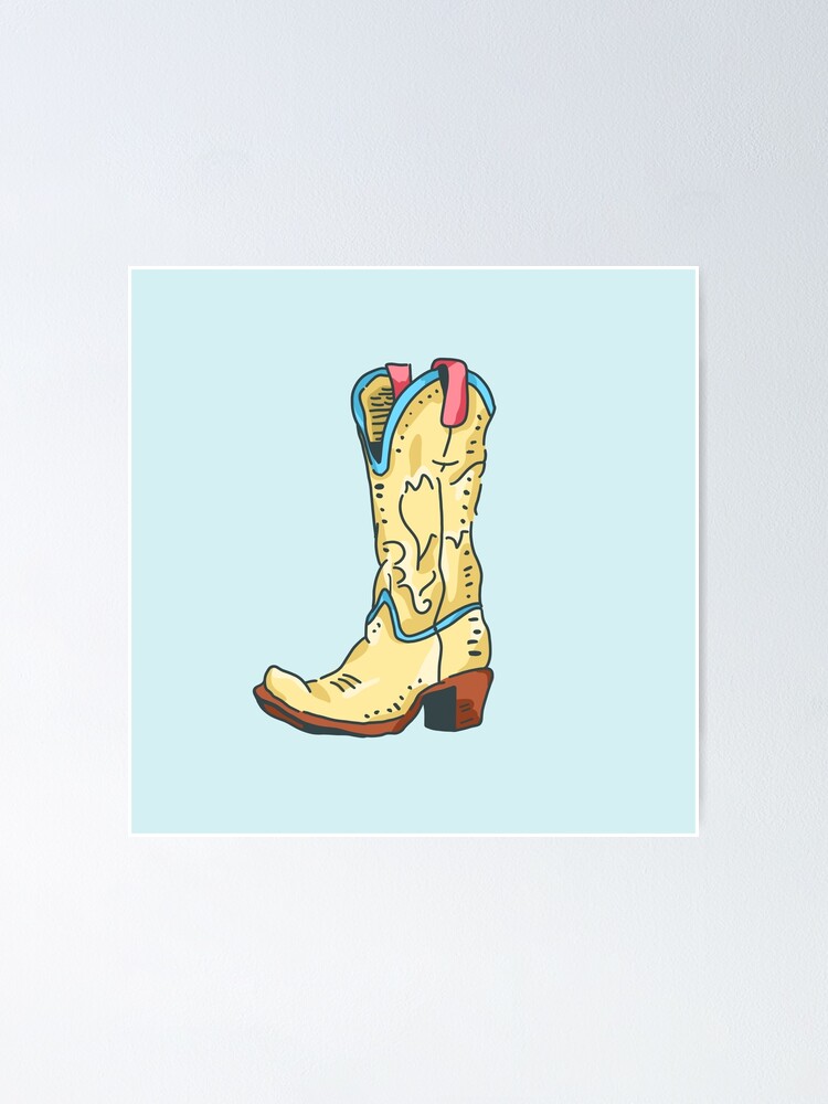 "Cowboy boot" Poster by DoraTeo16 | Redbubble