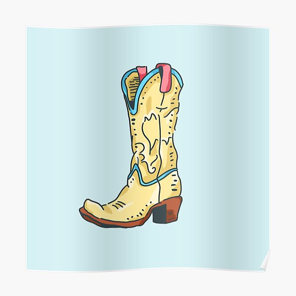 "Cowboy boot" Poster by DoraTeo16 | Redbubble