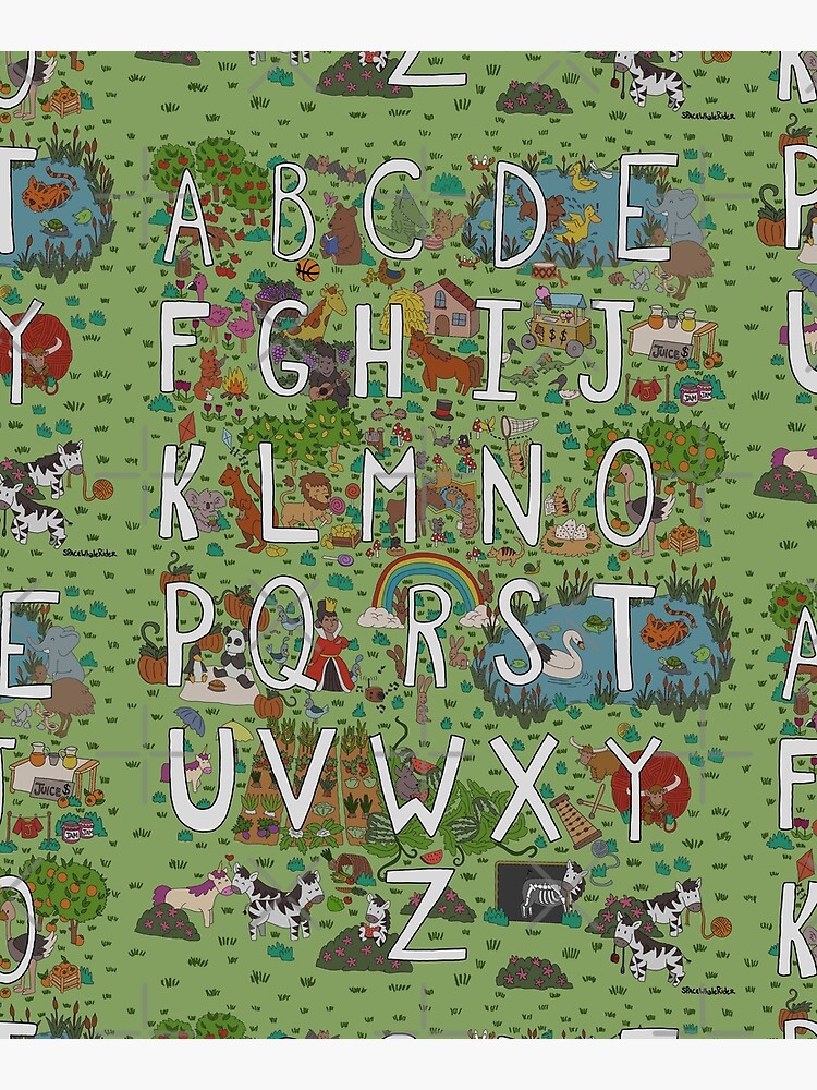 "Alphabet Garden " Mounted Print for Sale by SpaceWhaleRid3r | Redbubble