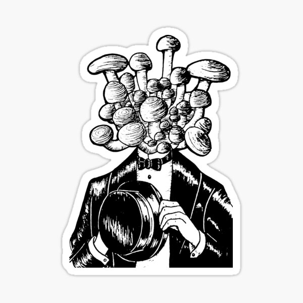 "Mushroom Head" Sticker by OctopusVulgaris | Redbubble